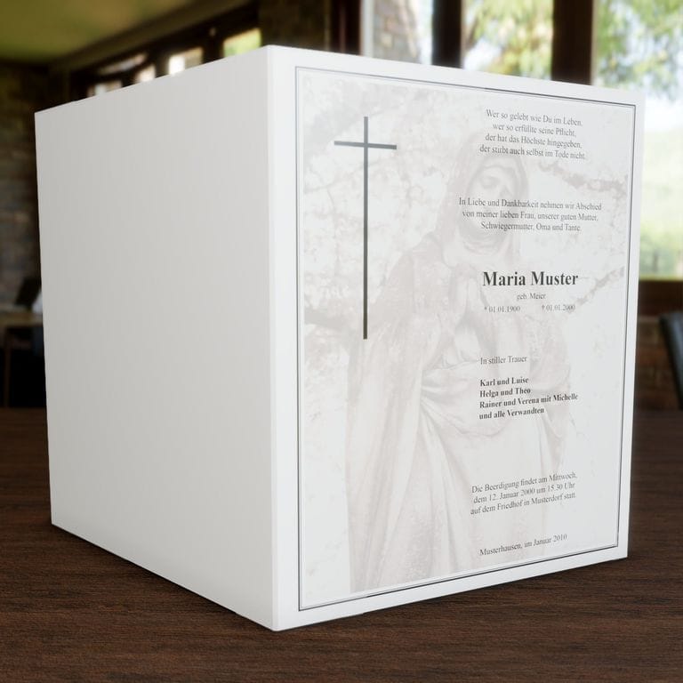 Trauerbrief Maria betend Klassisch TrauerDruckPortal