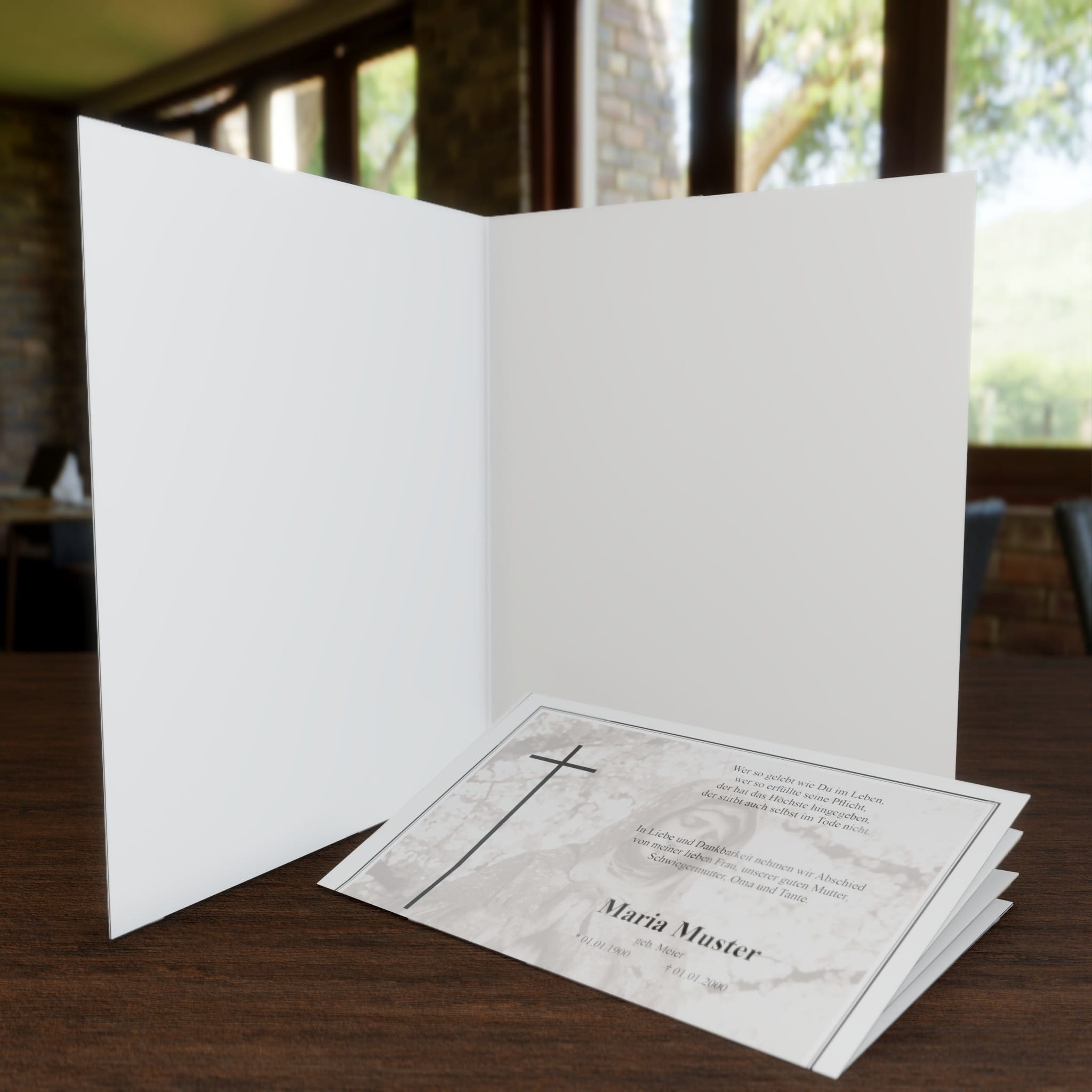 Trauerbrief Maria betend Klassisch TrauerDruckPortal