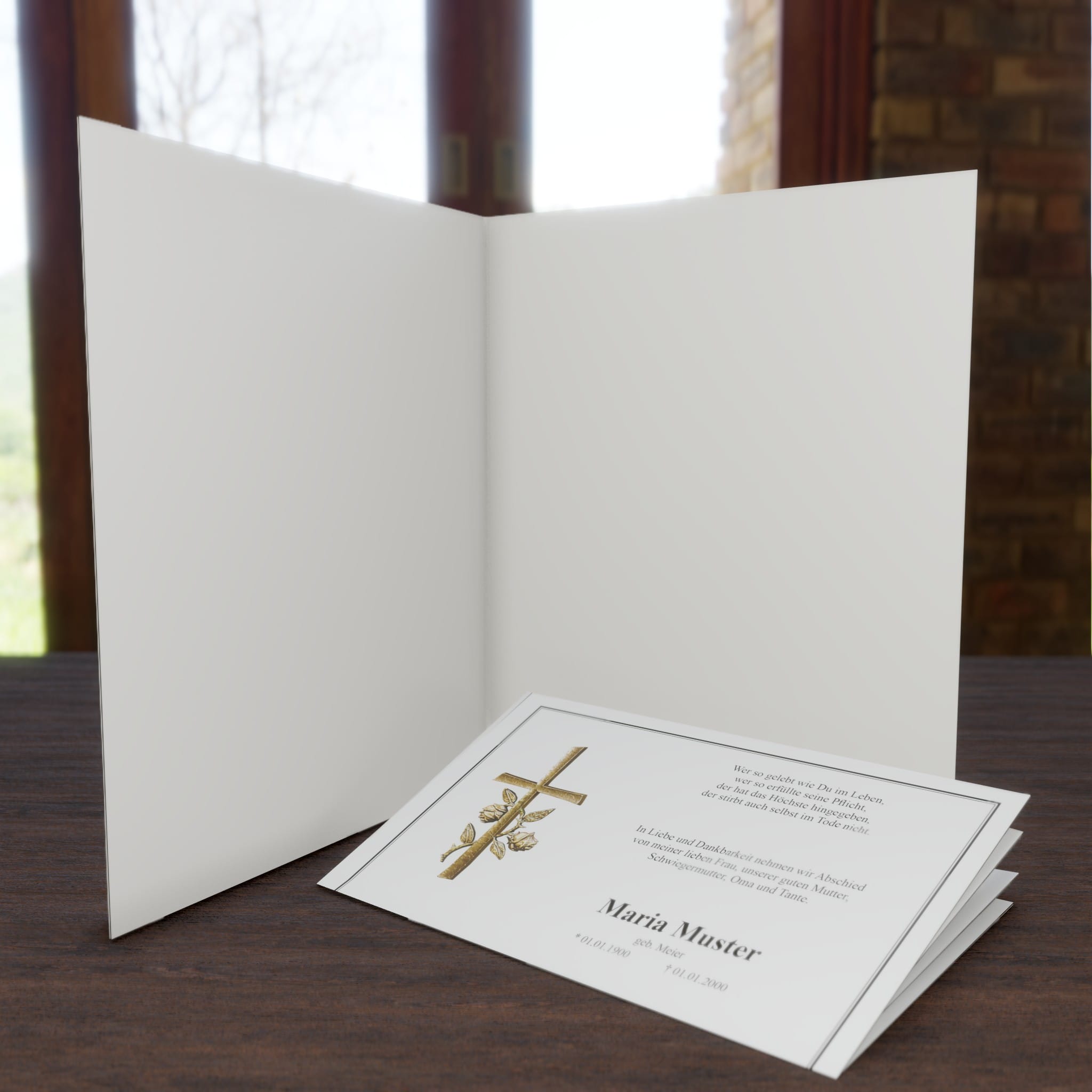 Trauerbrief Messingkreuz Klassisch TrauerDruckPortal